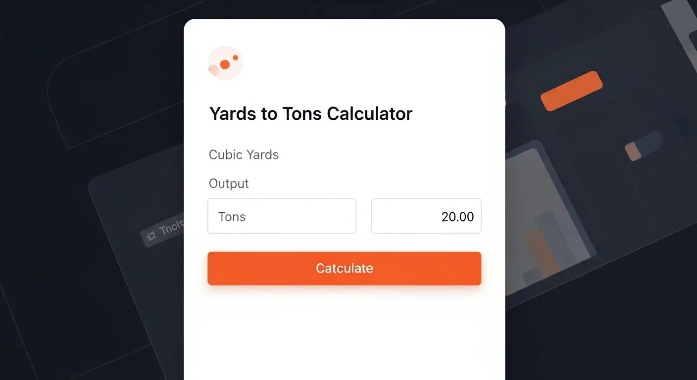 Yards to Tons Calculator – Convert Cubic Yards to Tons Easily